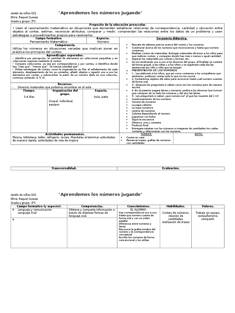 Aprendo Los Números Jugando | PDF | Jardín de infancia | Ciencia cognitiva