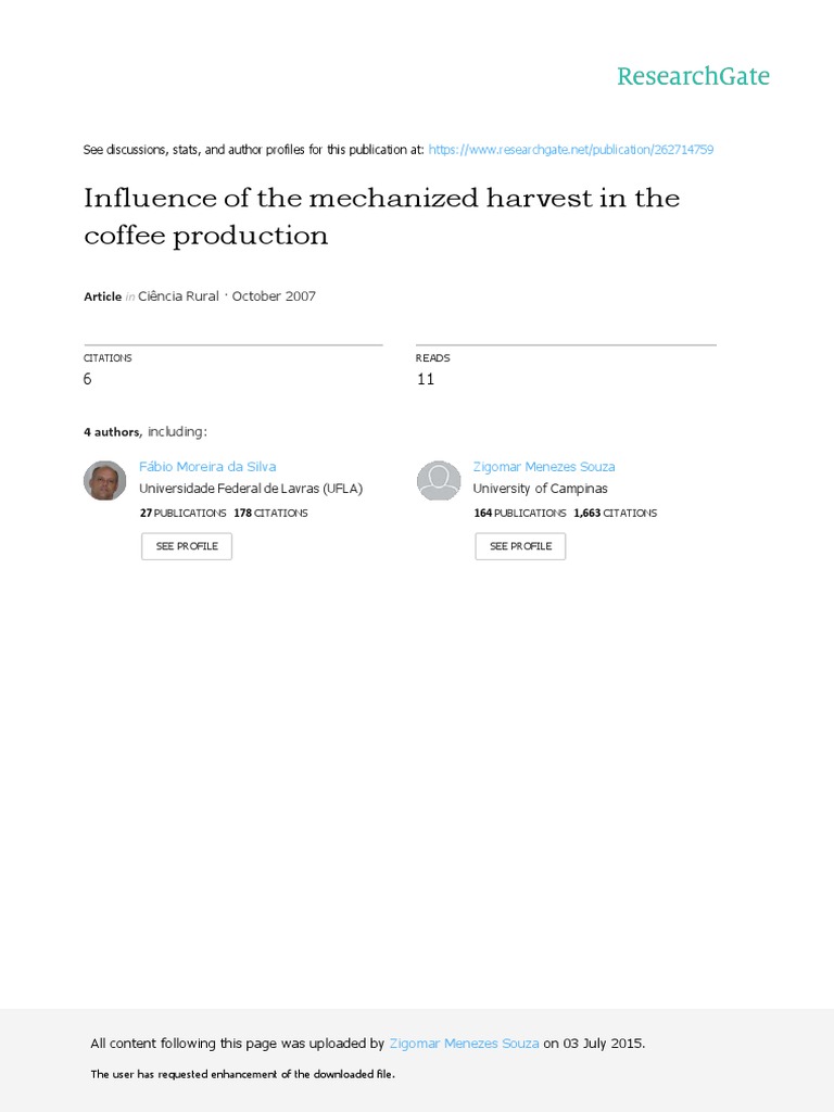 Coffee Harvest Mechanization Impact | PDF | Coffee | Agriculture