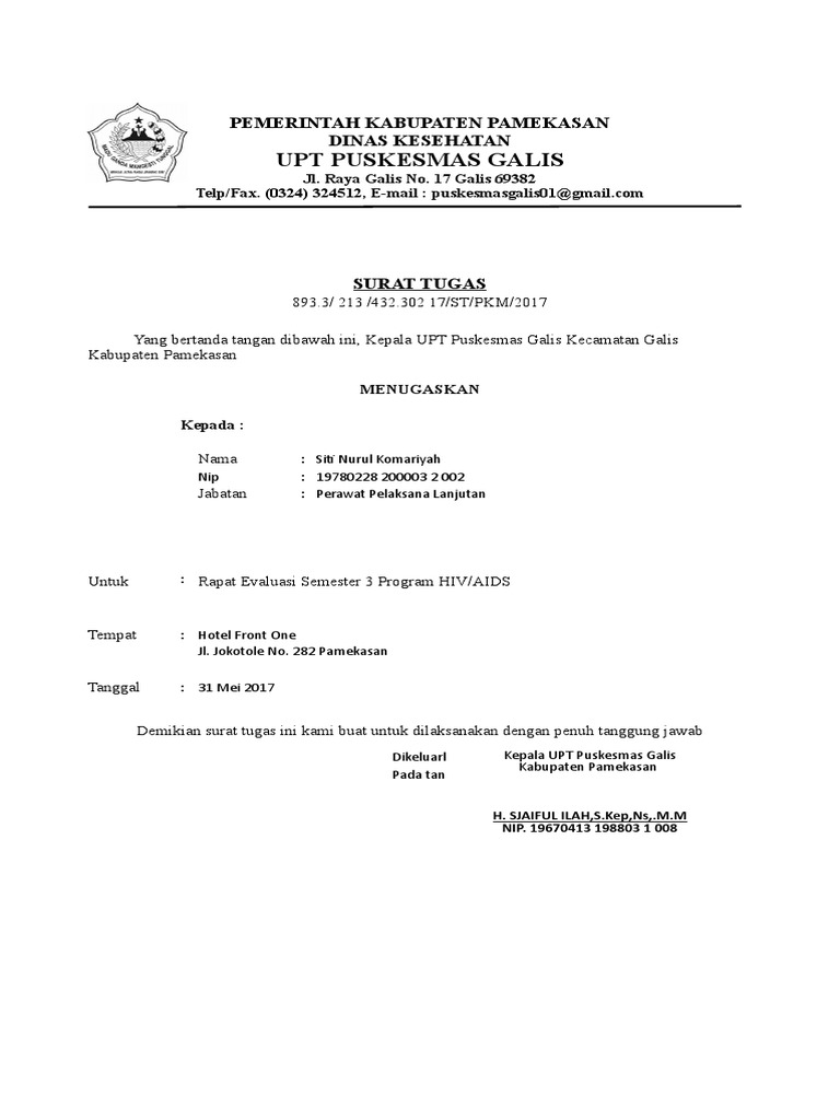 Surat Tugas TB | PDF