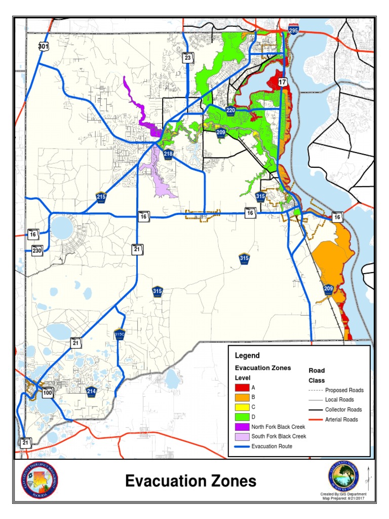 Clay County Evacuation zones
