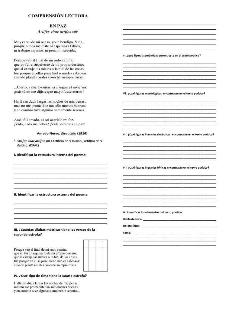 Comprensión Lectora | PDF | Poesía