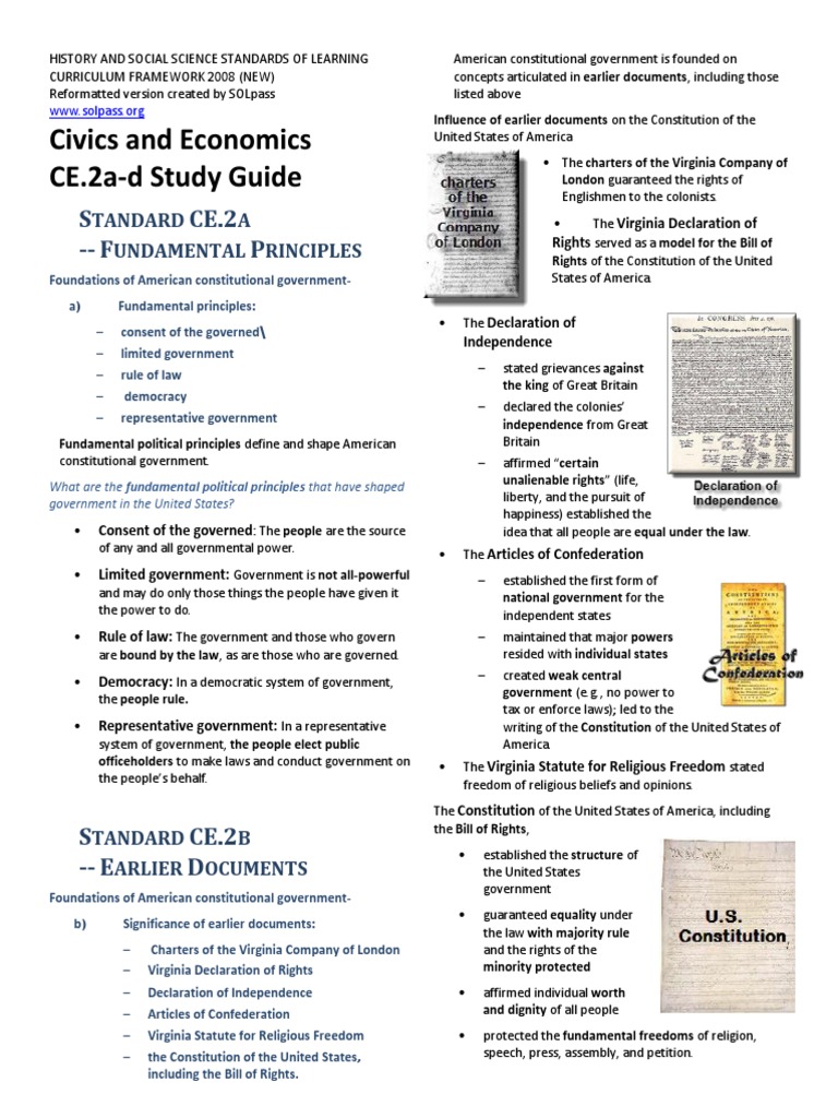 Civics and Economics Study Guide | PDF | Federal Government Of The ...