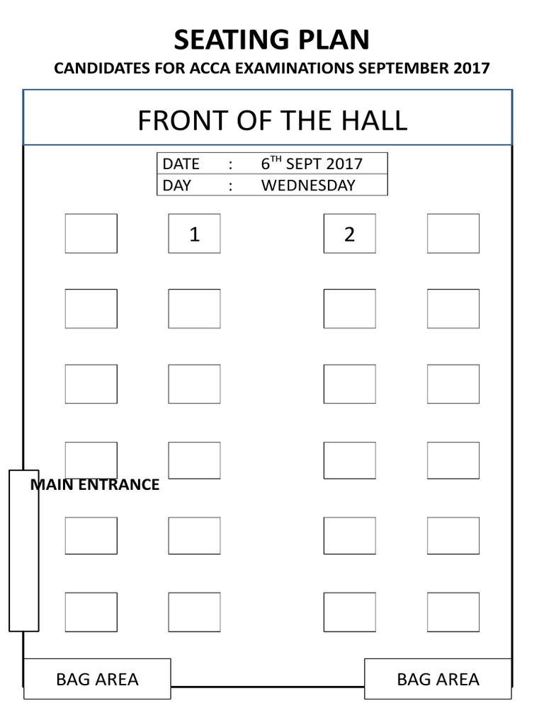 Seating Plan Acca Sept 2017 | PDF