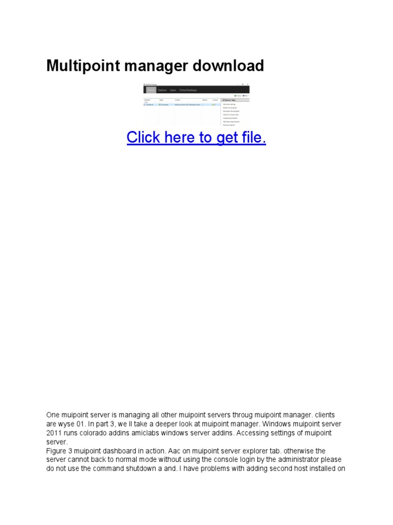 Multipoint Manager Download | PDF | Software | Utility Software