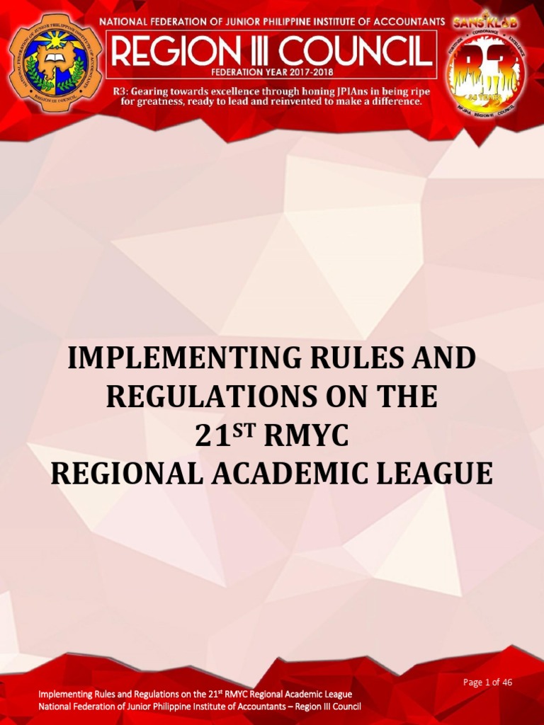 Nfjpiar3 1718 21st RMYC IRR Academic League | PDF | Professional Certification | Accounting