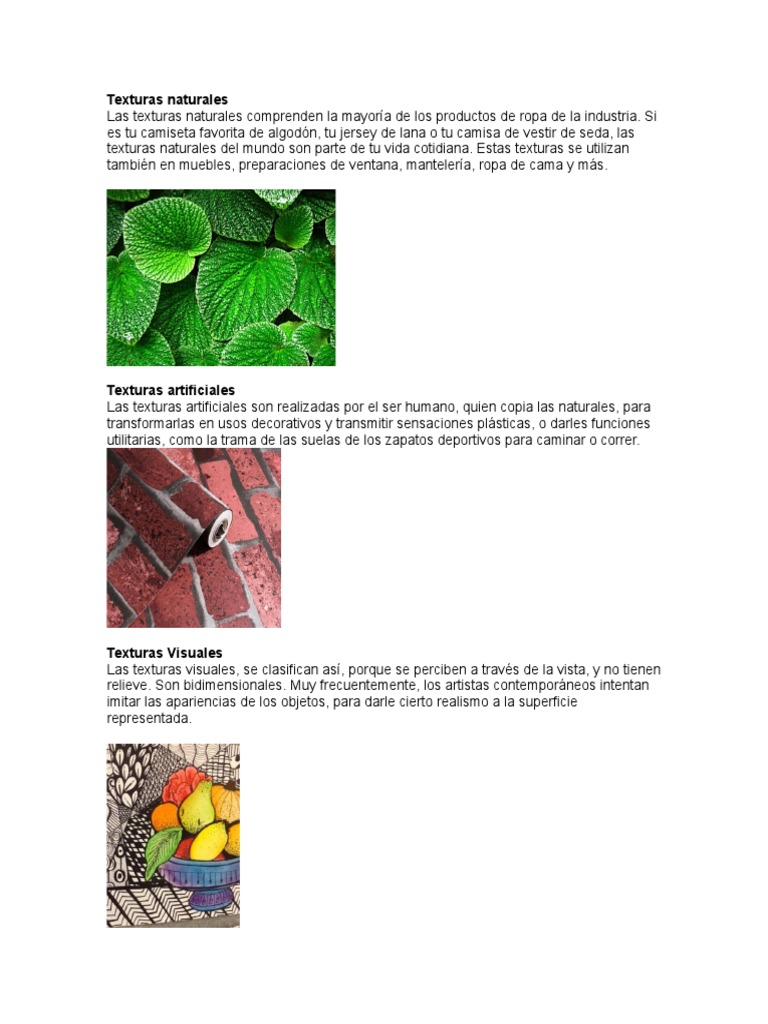 Clases de Texturas | PDF