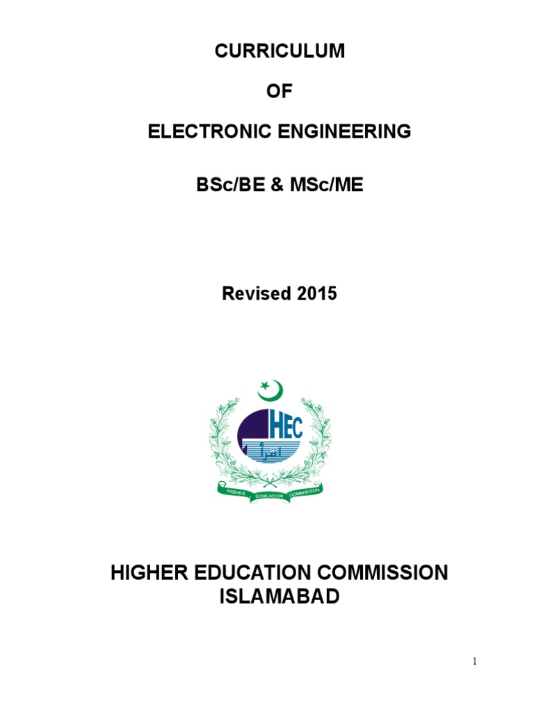 Electronic Engineering Revised Curriculum 2014 (Draft) | PDF ...