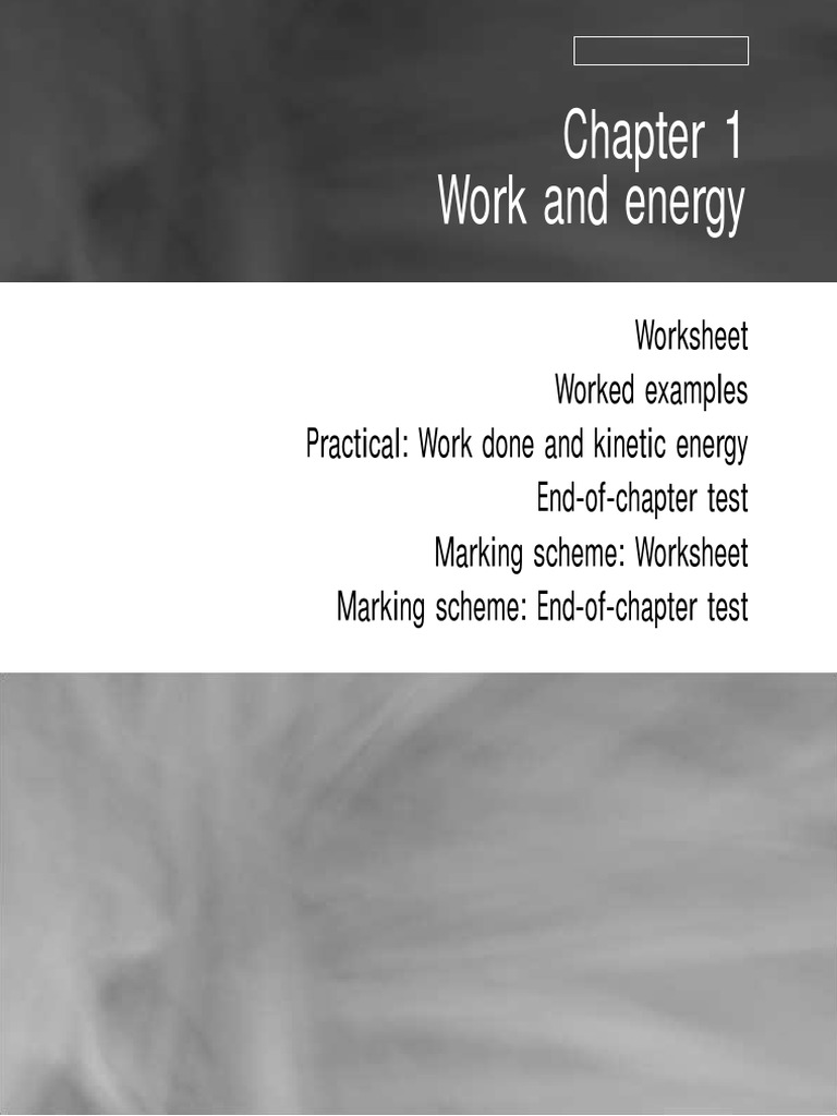 Physics - Chapter - 1 - Work and Energy | PDF | Force | Mass
