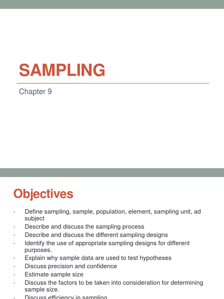 Chapter 9 Sampling | PDF | Stratified Sampling | Sampling (Statistics)