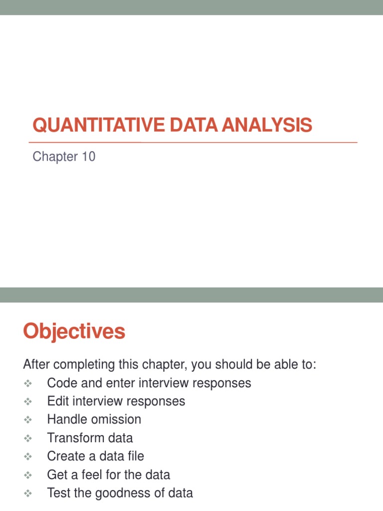 Chapter 10 Quantitative Data Analysis | PDF | Validity (Statistics ...