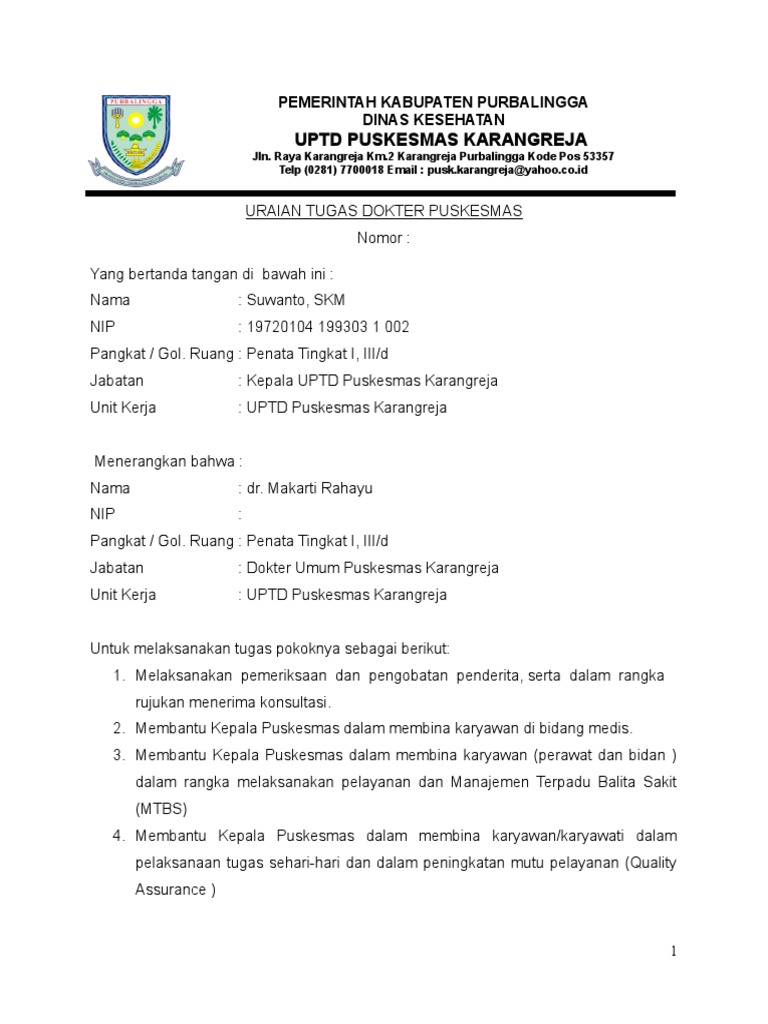 Uraian Surat Tugas | PDF