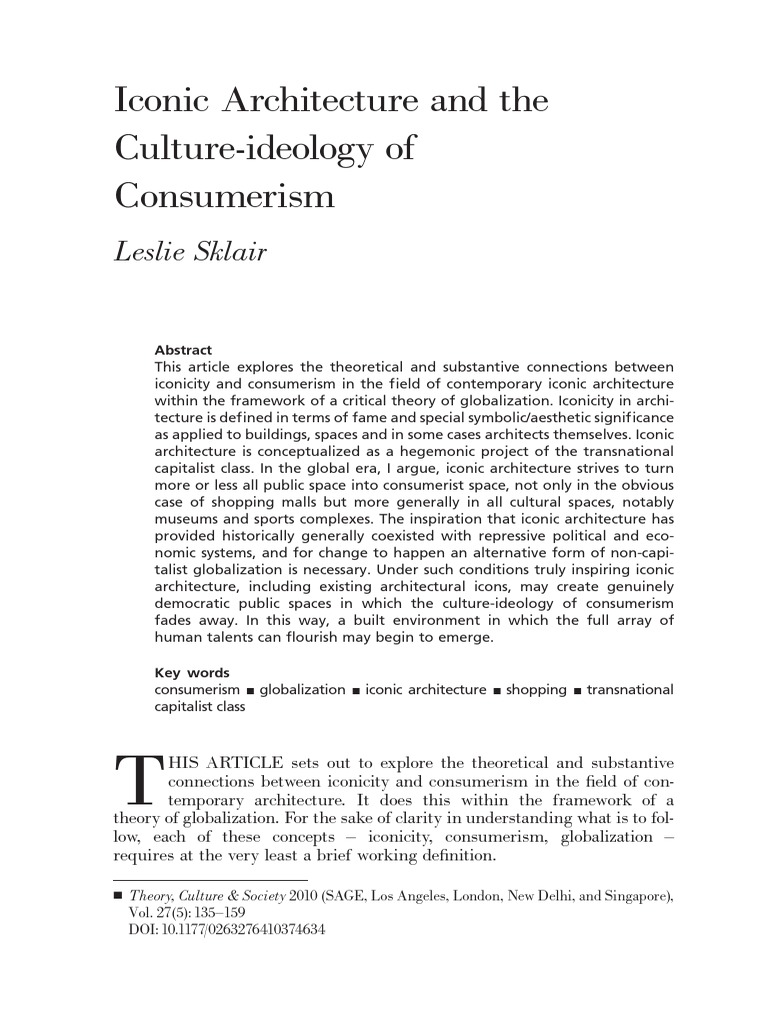 Iconic Architecture and The Culture-Ideology of Consumerism | PDF ...
