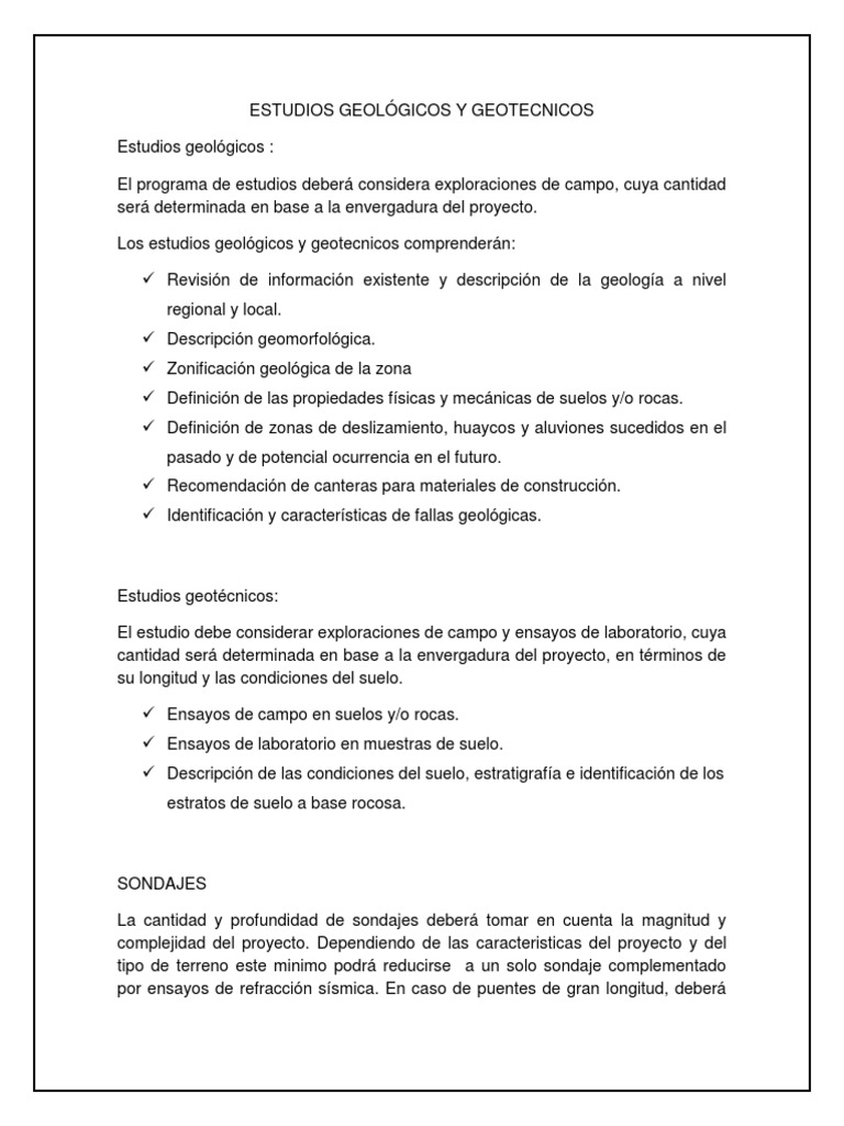 Estudios Geológicos y Geotecnicos | PDF | Geología | Suelo