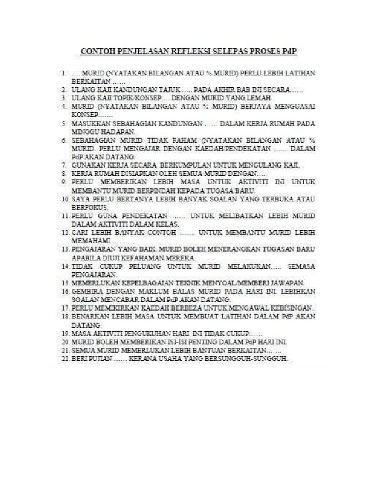 Contoh Refleksi | PDF
