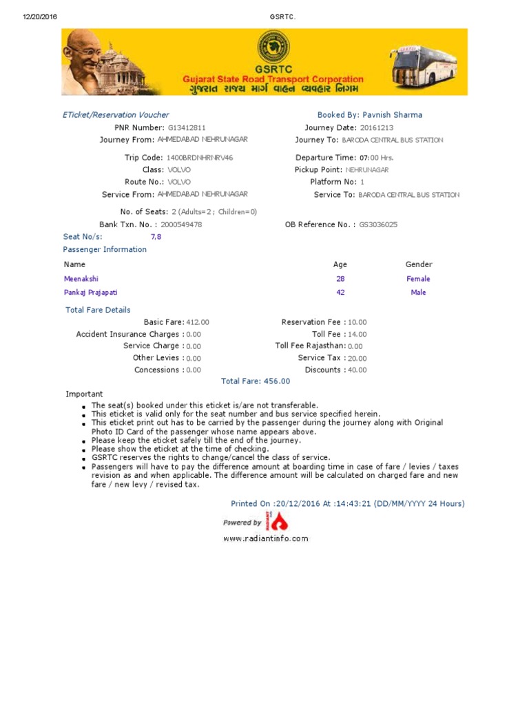 Gsrtc Ticket | Ticket (Admission) | Payments