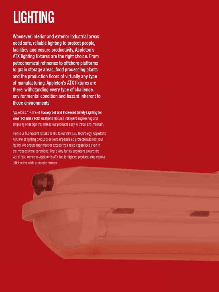 Alumbrado Appleton Atx Atex | PDF | Fluorescent Lamp | Lighting