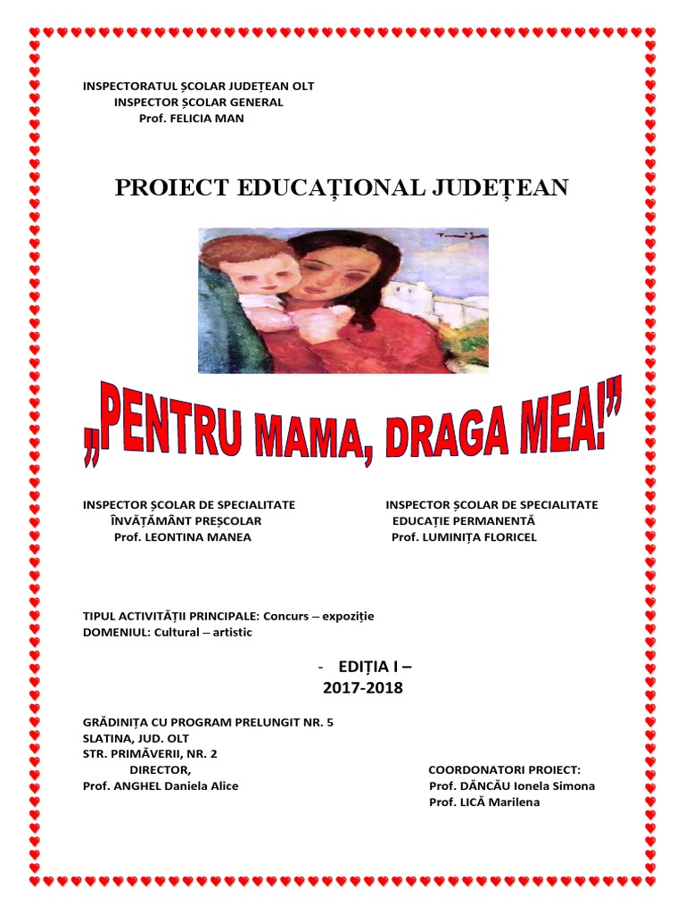 Proiect „pentru Mama Draga Mea”