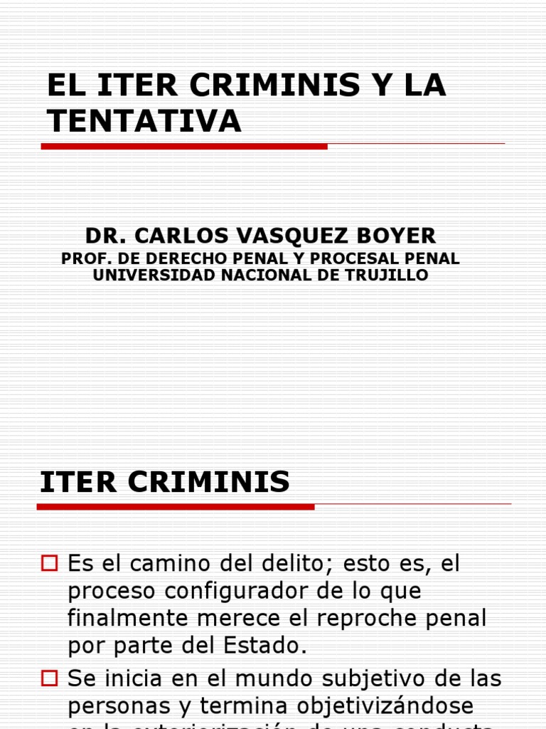 Iter Criminis y Tentativa en Derecho Penal | PDF | Violación | Derecho ...