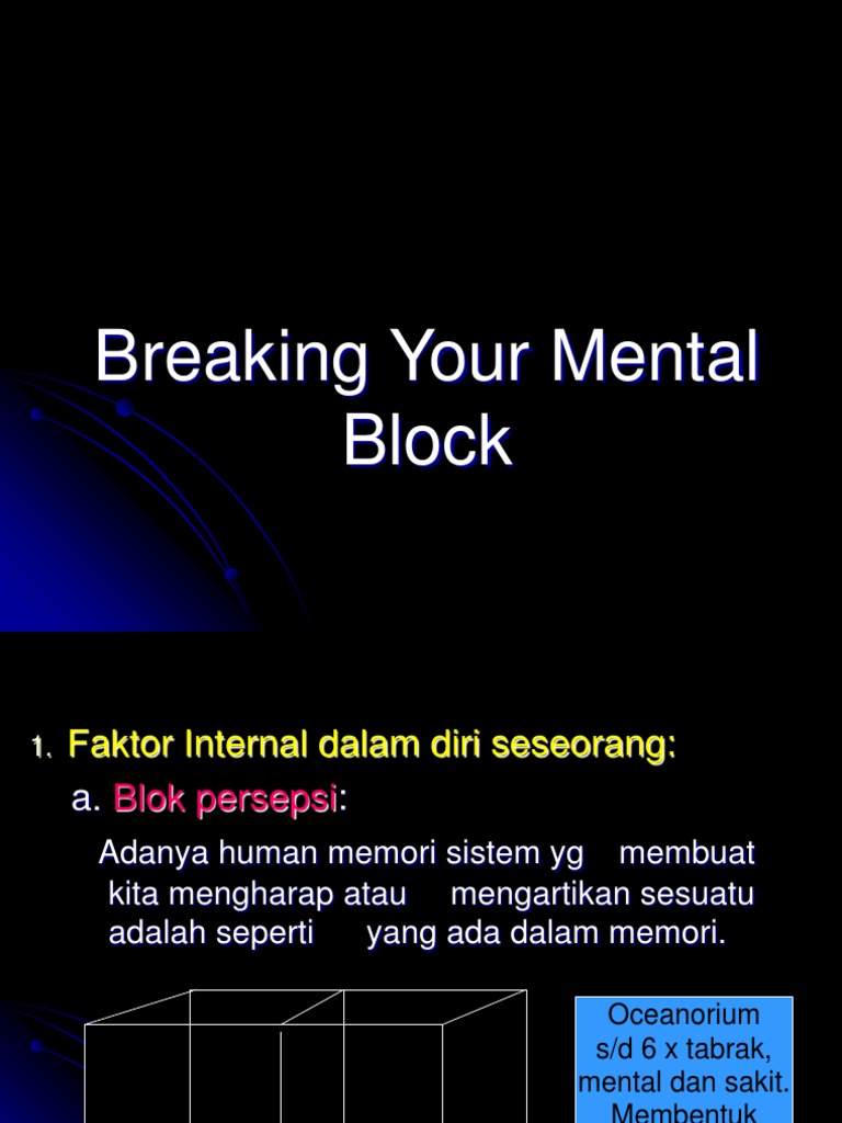 Mengatasi Mental Block dalam Psikologi | PDF | Pengembangan Diri