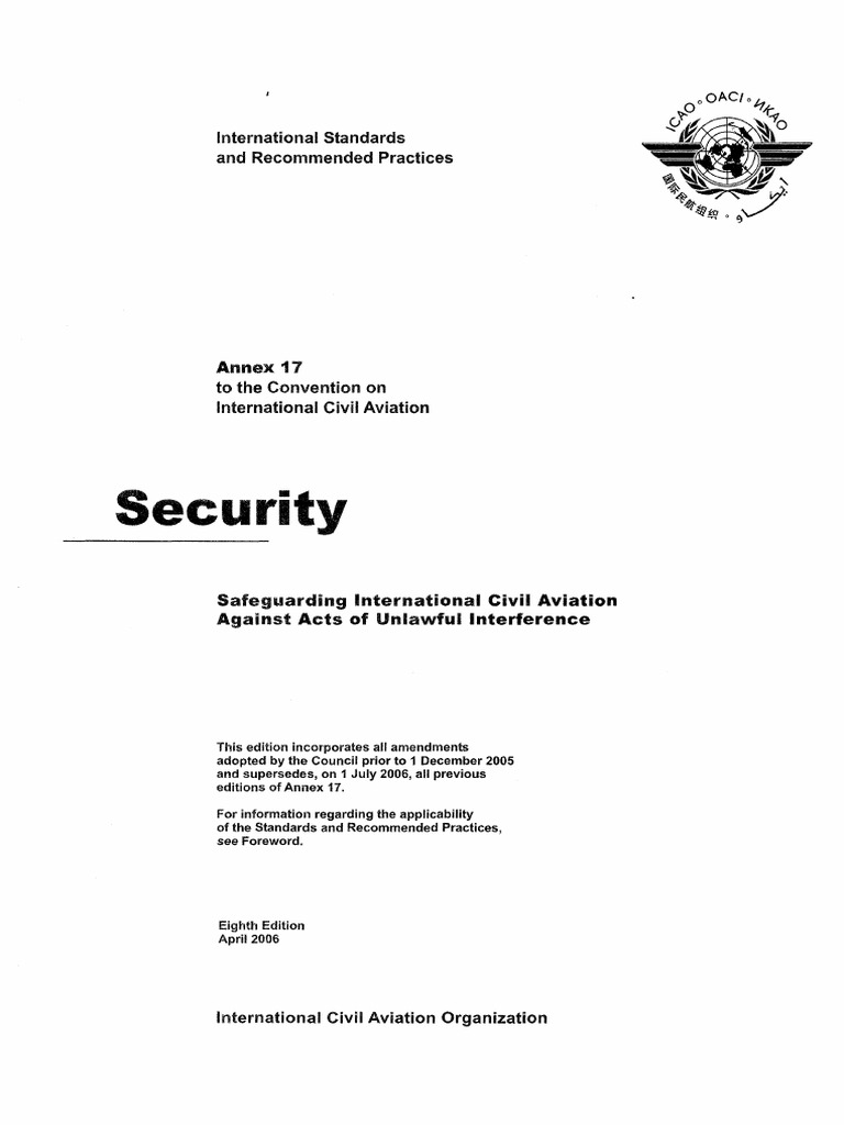 ICAO Annex 17 Security Standards | PDF | Airport Security | Airport