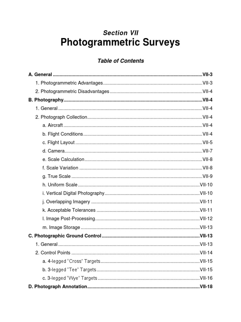 Section VII - Photogrammetric Surveys | PDF | Topography | Surveying