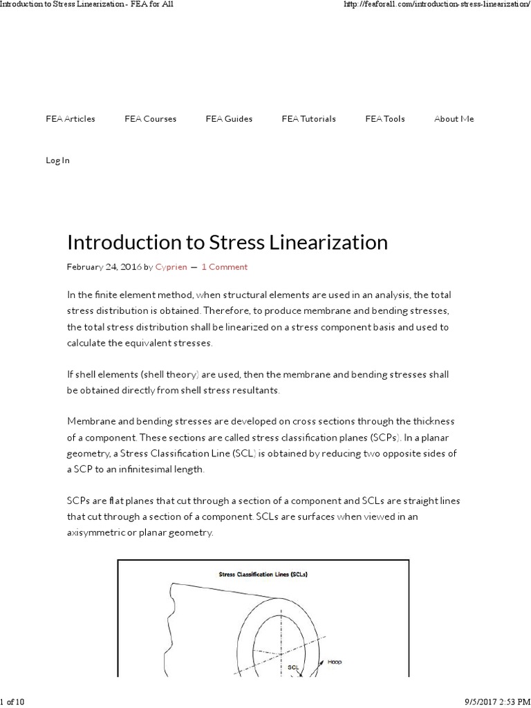 Introduction To Stress Linearization - FEA For All | PDF | Finite ...