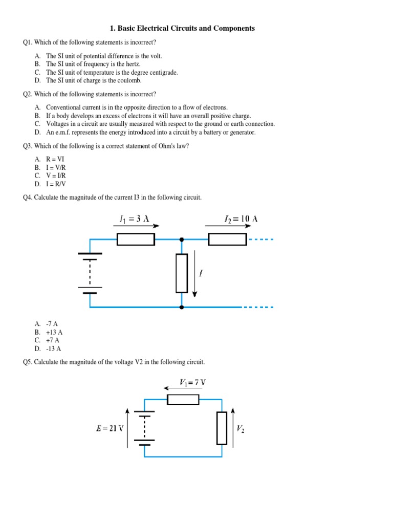 Electronics MCQ's | PDF | Diode | P–N Junction