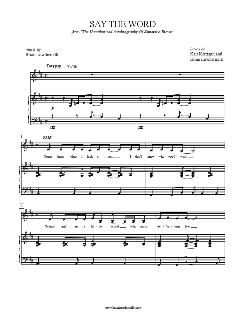 Docslide - Us Say The Word Sheet Music | PDF