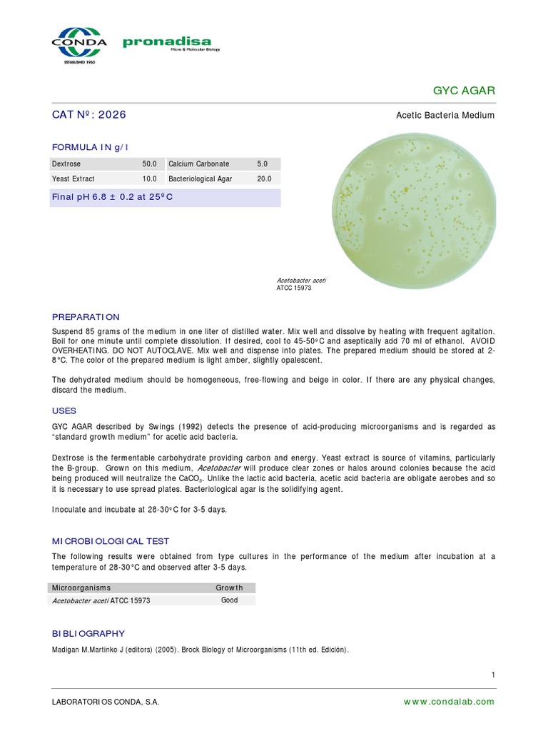 GYC | PDF | Growth Medium | Acetic Acid