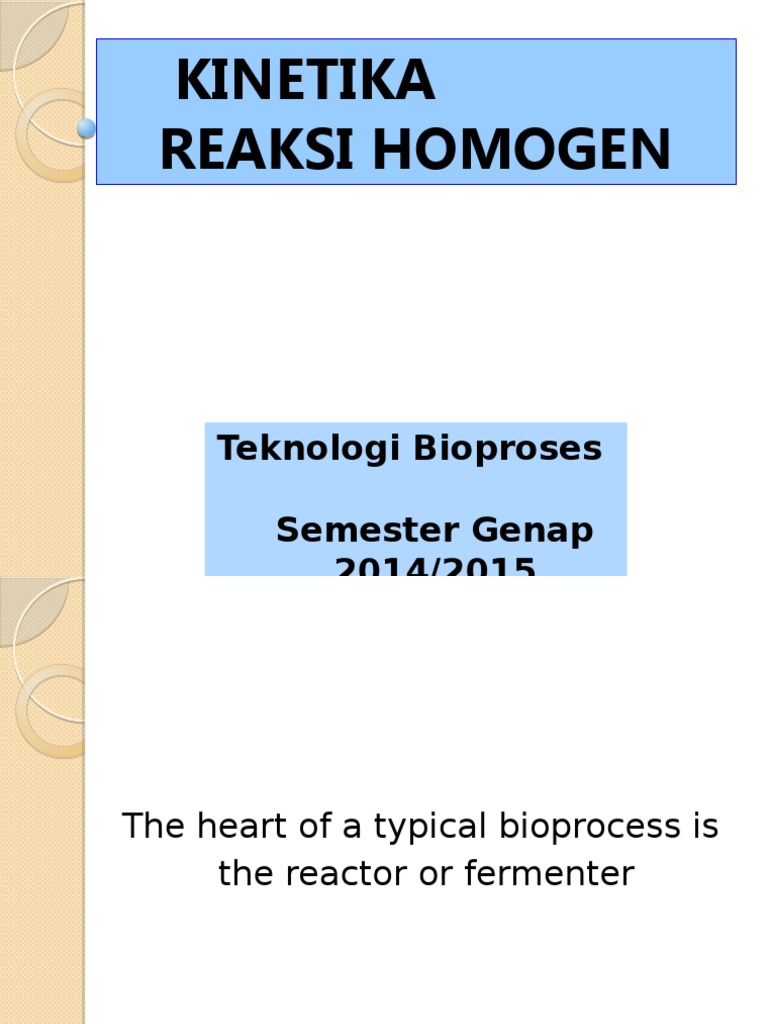 Kinetika Reaksi Homogen | PDF