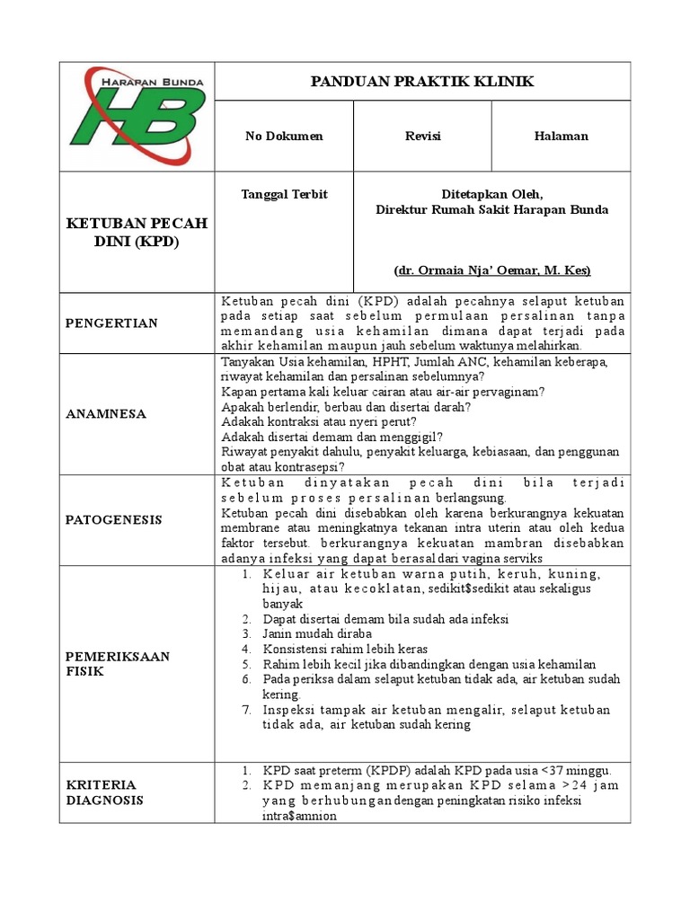 Panduan Praktik Klinik KPD | PDF
