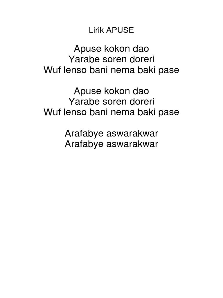 Lirik APUSE | PDF