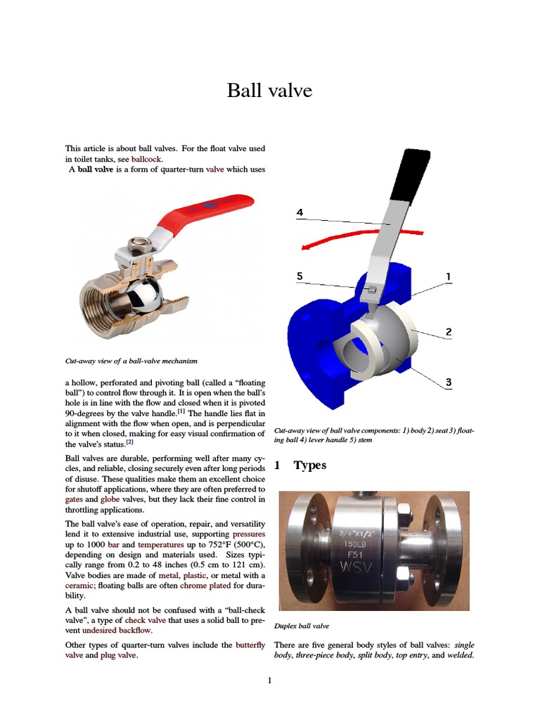 Ball Valve | PDF | Valve | Plumbing