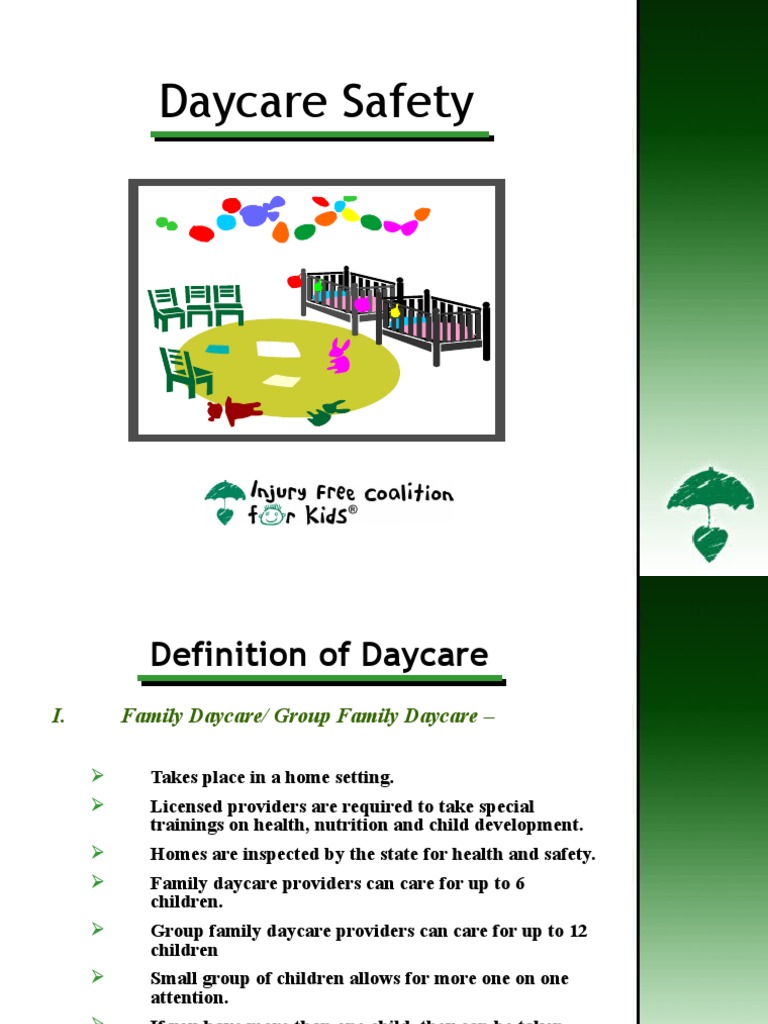 Daycare Safety Presentation | PDF | Day Care | Human Development