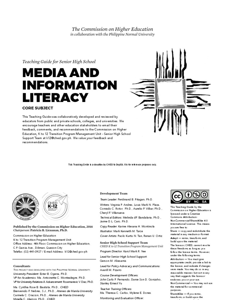 Media and Information Literacy TG | PDF | Information Literacy ...