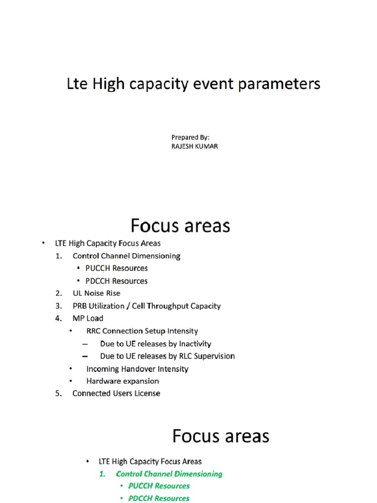 Lte High Capacity Event Parameters - Ericsson | PDF