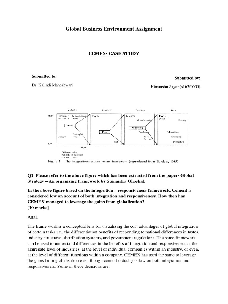 CEMEX Case Analysis | PDF | Internationalization | Mergers And Acquisitions