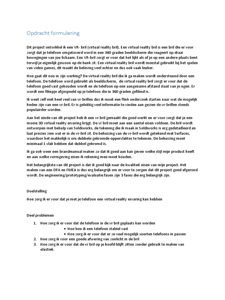 Opdracht Formulering | PDF