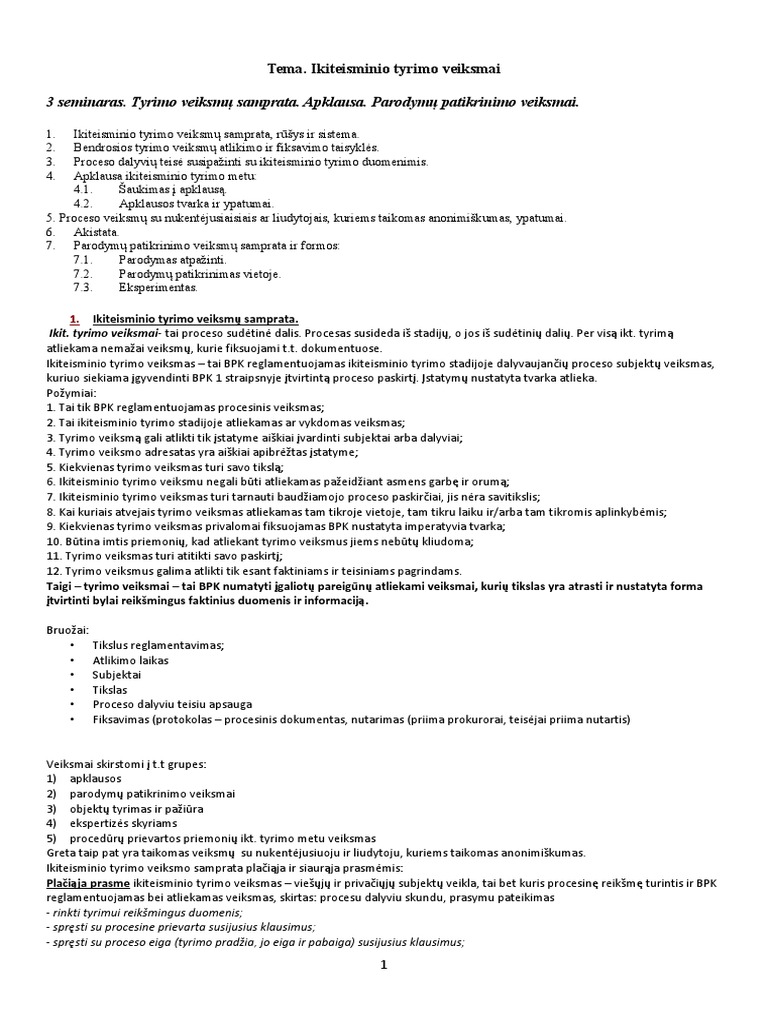 Veiksmai-Ikiteisminio-Tyrimo BPT | PDF