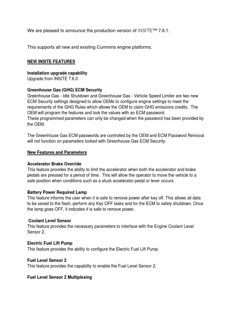 We Are Pleased To Announce The Production Version of INSITE™ 7.6.1 ...