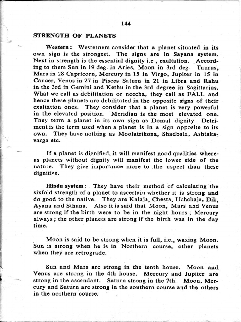 Strength of Planets | PDF | Planets In Astrology | Planets