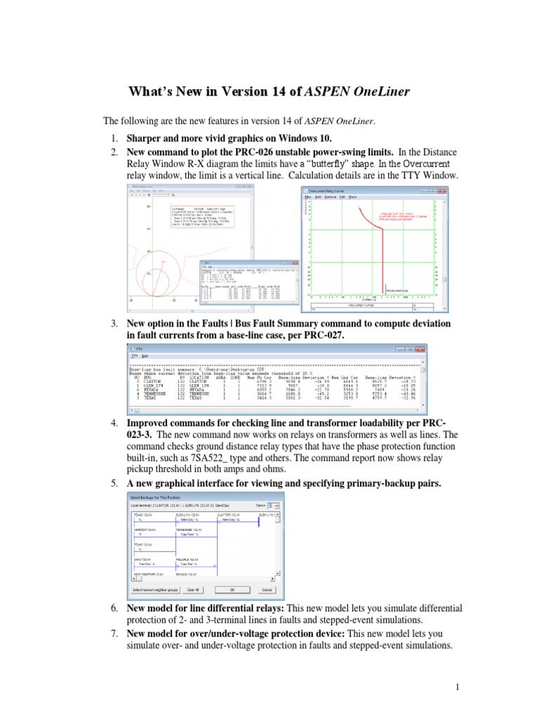 New Features in ASPEN OneLiner 14 | PDF | Relay | Computer File