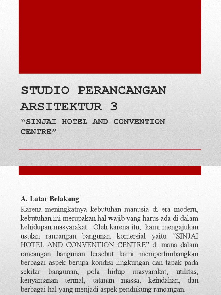 Studio Perancangan Arsitektur 3 | PDF