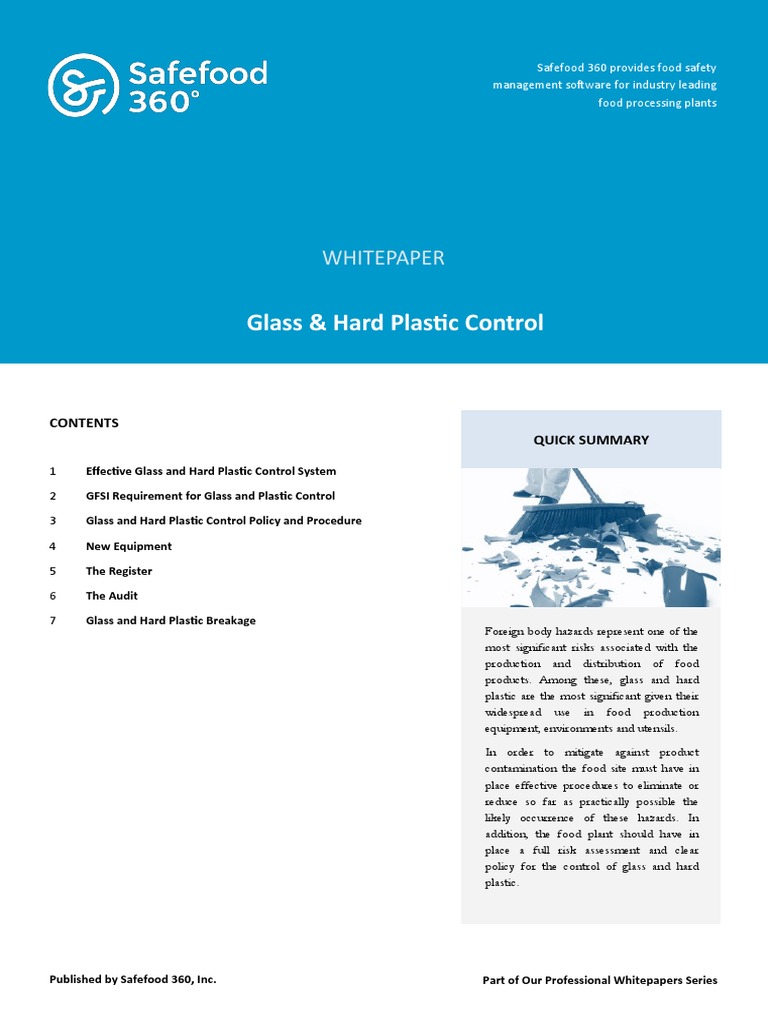 Glass Plastic Control | PDF | Risk | Plastic