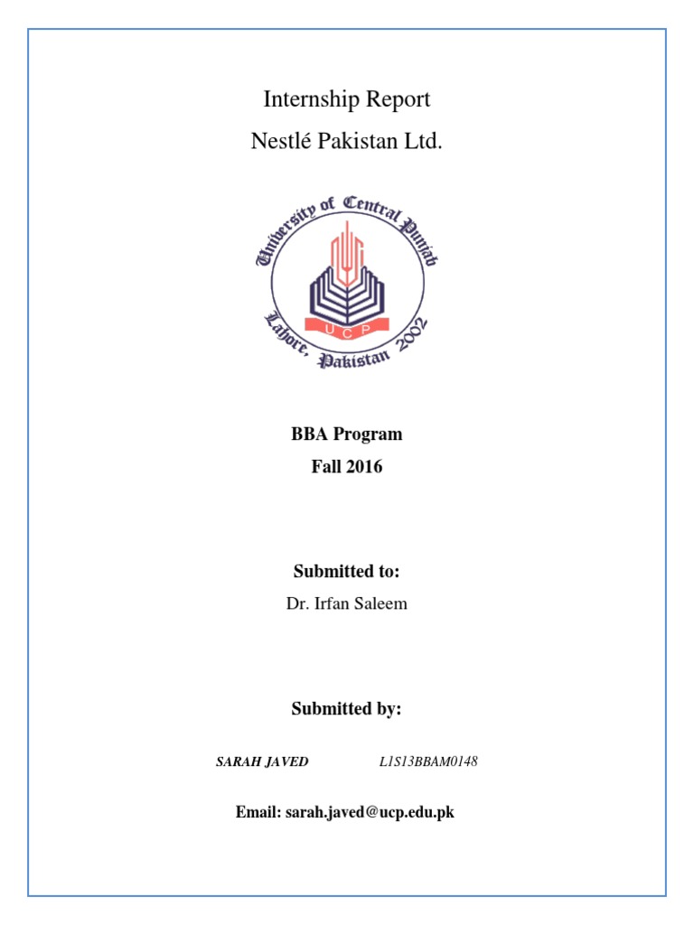 Internship Report Nestle | PDF | Procurement | Nestlé