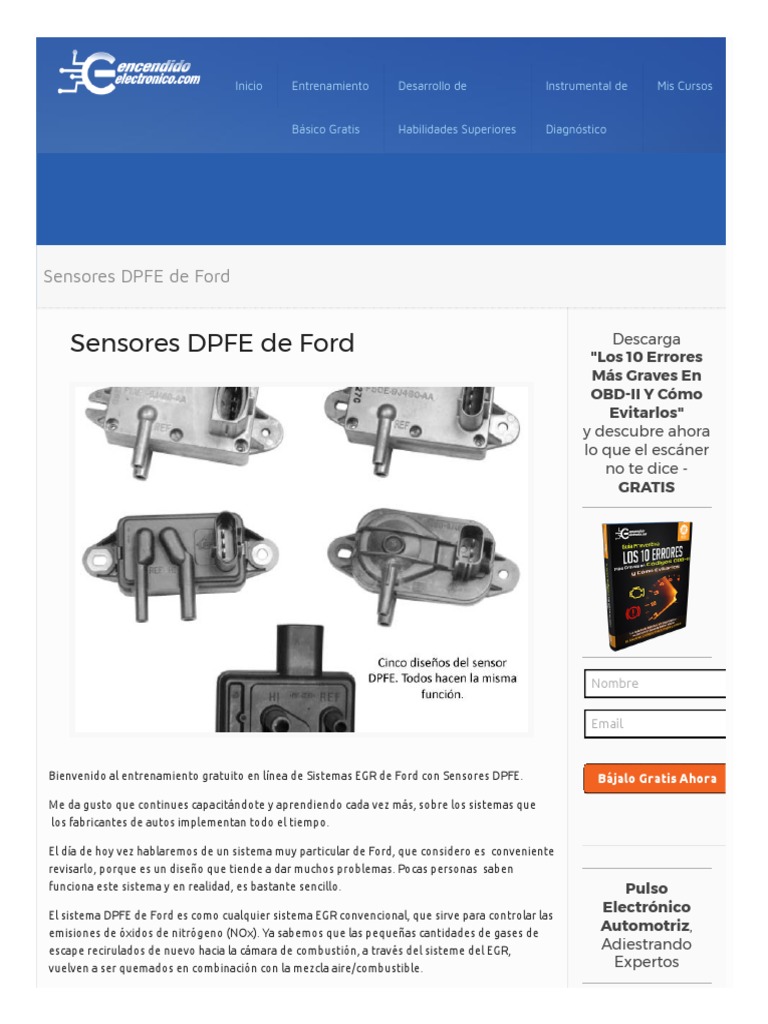 Sensores DPFE de Ford - Encendido Electronico | PDF | Realimentación ...