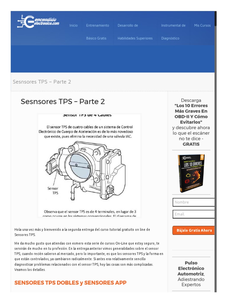 Sensores TPS - Parte 2 - Encendido Electronico | PDF | Sensor | Electrónica