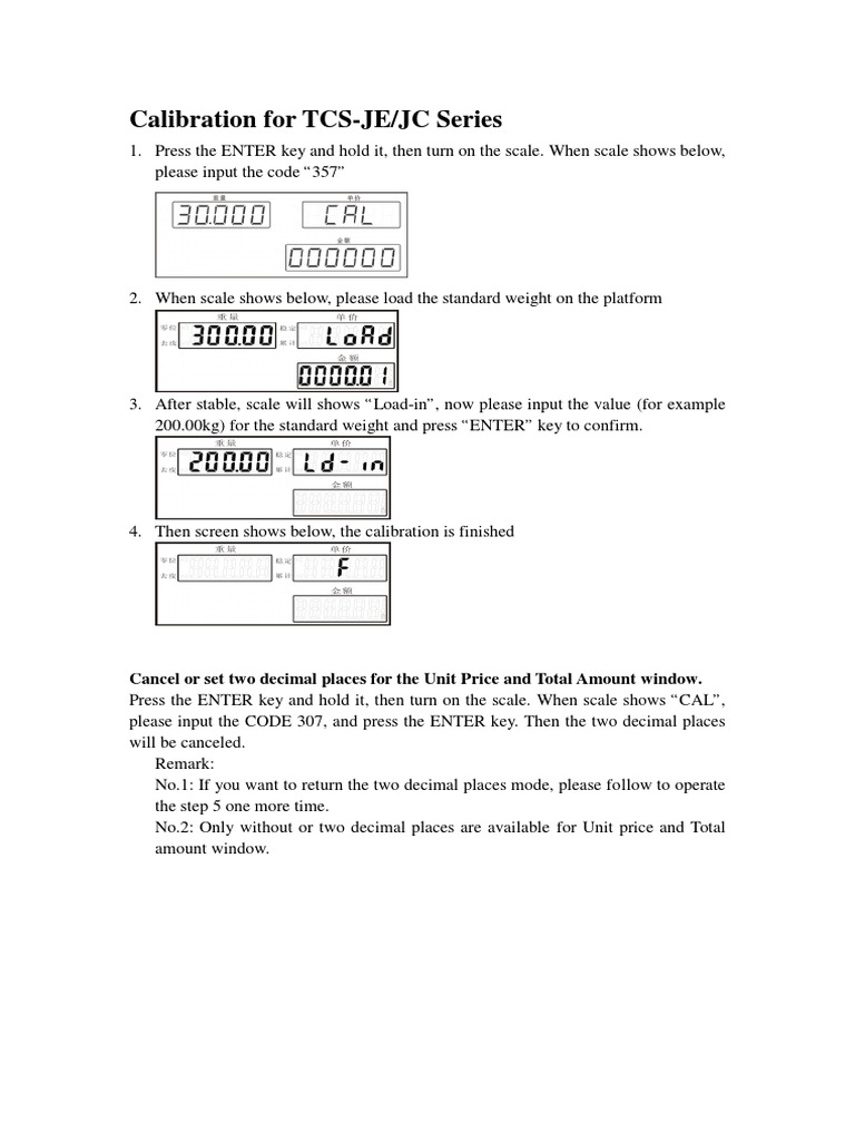 Calibration For TCS-JEJC Series | PDF