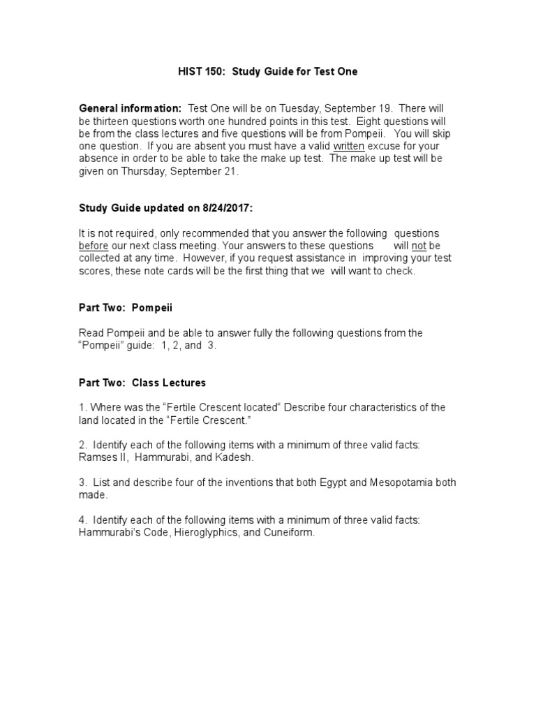HIST 150 Test One Study Guide | PDF