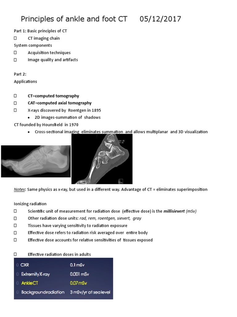16 Principles of Ankle and Foot CT | PDF | Ct Scan | X Ray